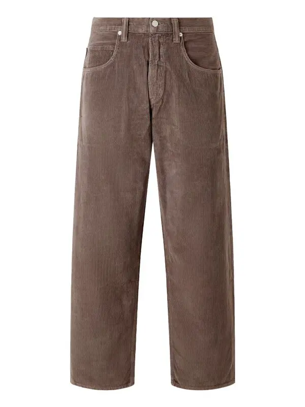 AGOLDE Fusion Straight-leg Cotton-corduroy Trousers - Brown