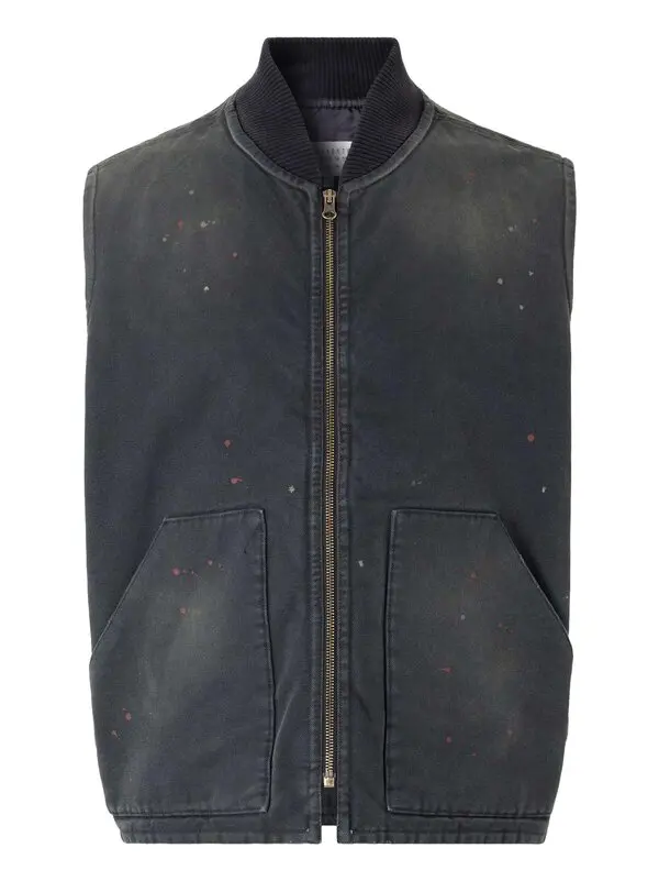 MAISON MARGIELA Padded Distressed Denim Vest - Black