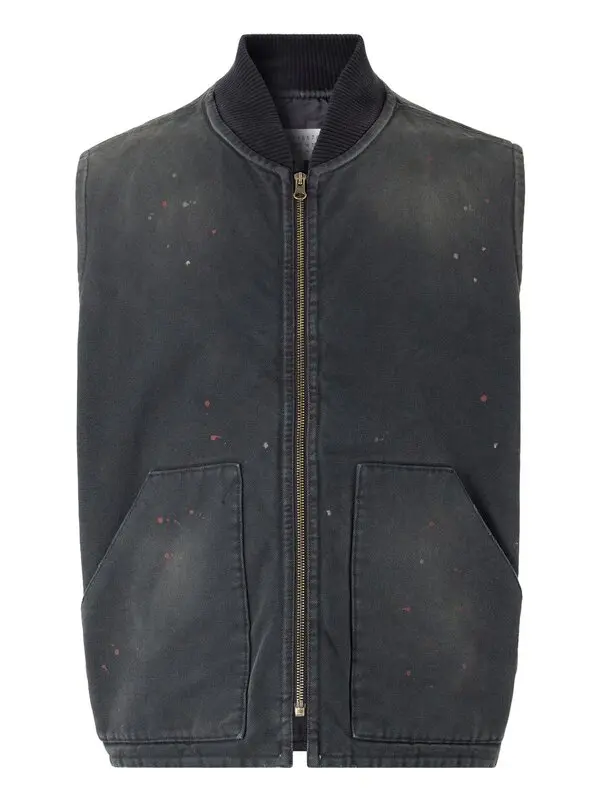 MAISON MARGIELA Padded Distressed Denim Vest - Black