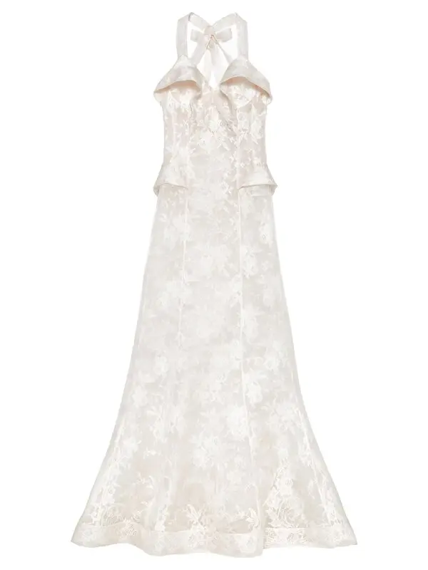 Alexander McQueen Floral Lace Evening Dress - Pink