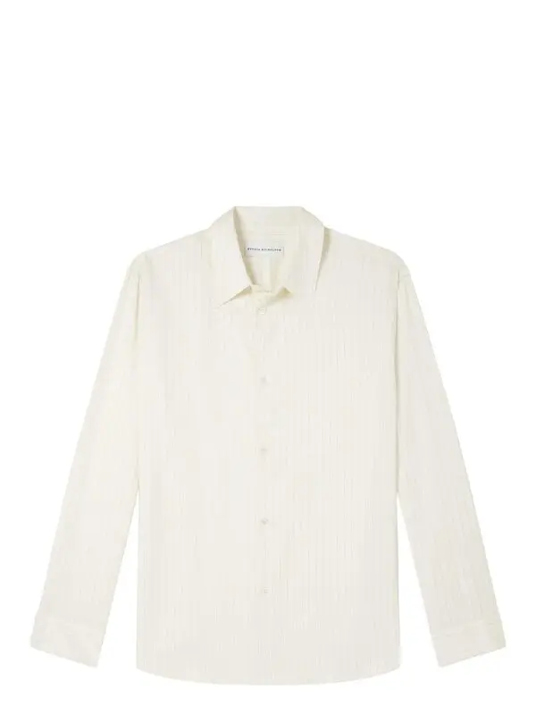 Studio Nicholson View Striped Silk And Cotton-blend Shirt - Cream