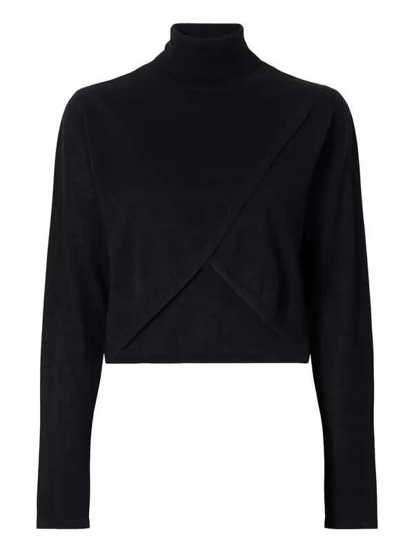 Le Kasha Arrone Cropped Cut-out Cashmere Turtleneck Sweater - Black