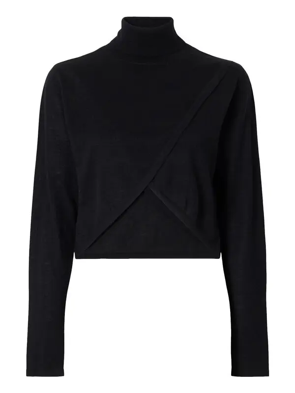 Le Kasha Arrone Cropped Cut-out Cashmere Turtleneck Sweater - Black