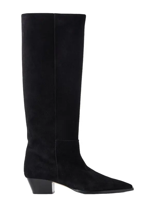 AeydĒ Medea 40 Suede Knee Boots - Black