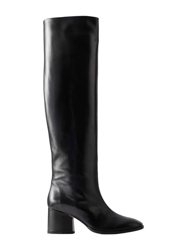 AeydĒ Almut Patent Leather Knee Boots - Black