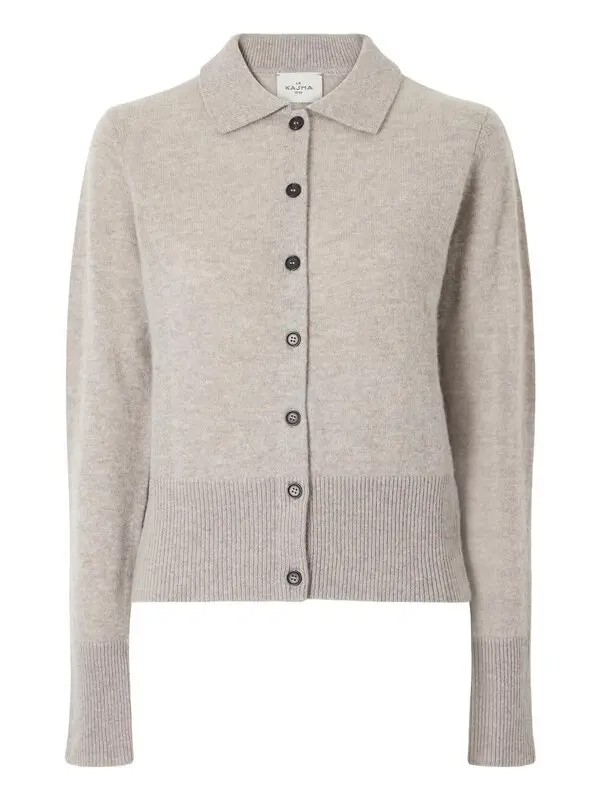 Le Kasha Fraga Ribbed Cashmere Cardigan - Gray