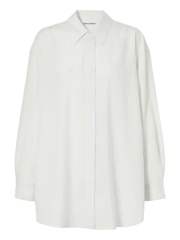Our Legacy Heirloom Striped Modal-blend Shirt - White
