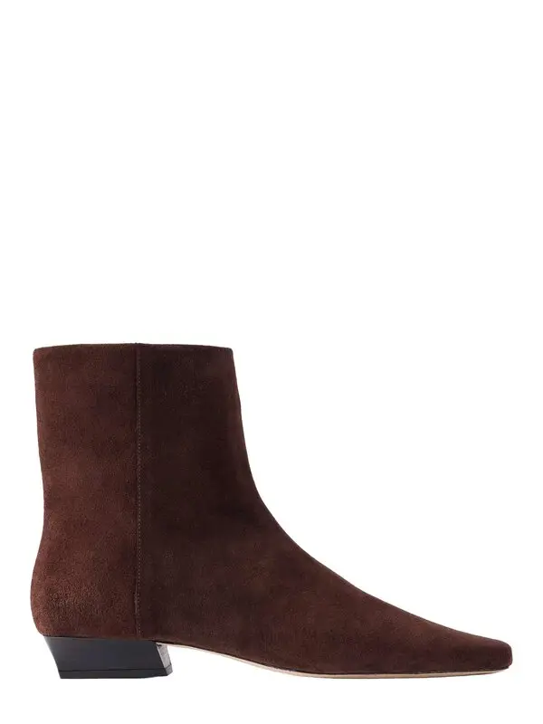 Staud Wally Suede Ankle Boots - Brown
