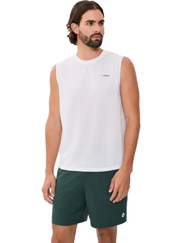 Vuori Sleeveless Viewpoint Muscle Tank 2.0 - White/breeze