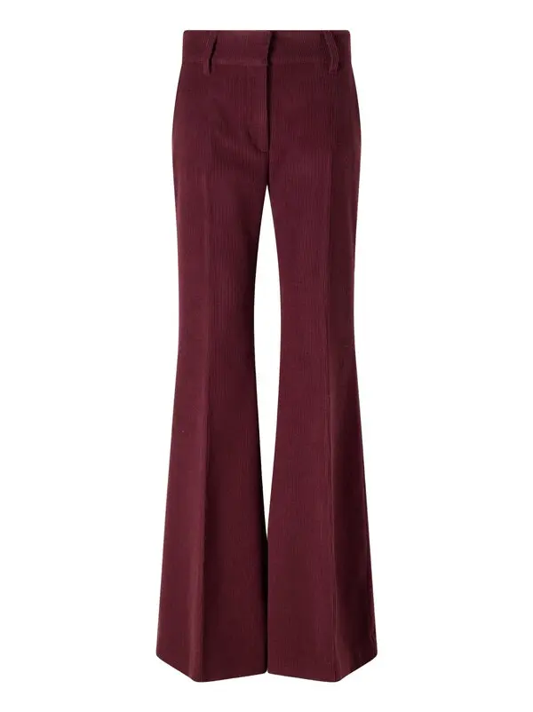 Gabriela Hearst Rhein Cashmere And Wool-blend Flared Pants - Plum