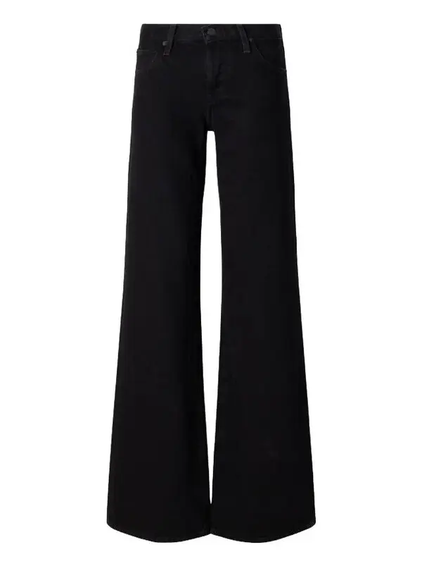 FRAME Low-rise Wide-leg Jeans - Black