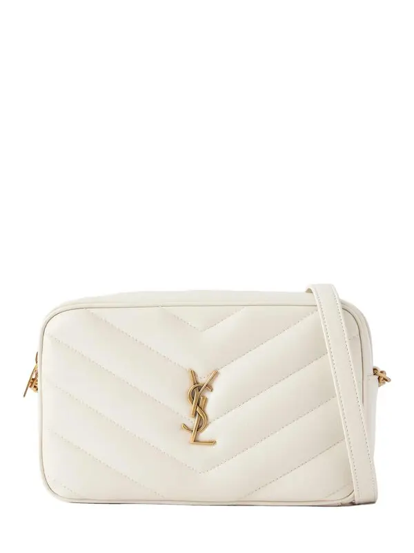 Saint Laurent Loulou Matelassé Shoulder Bag - White