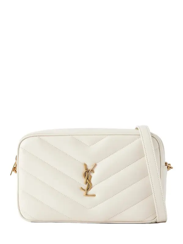 Saint Laurent Loulou Matelassé Shoulder Bag - White