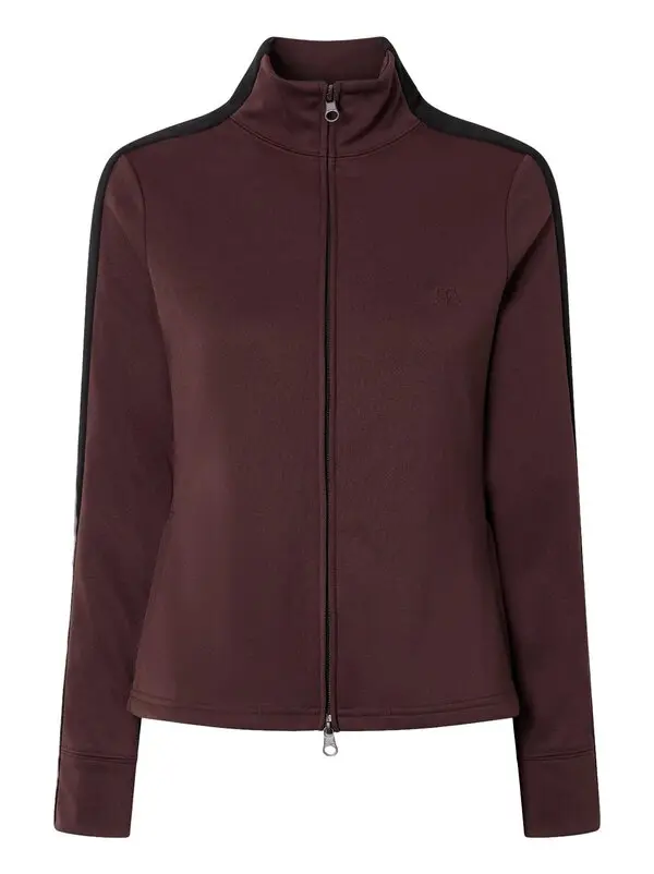 COURREGES Courrèges Logo-embroidered Jersey Jacket - Burgundy