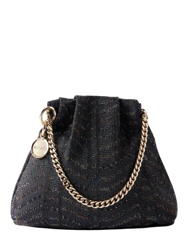 Missoni Greek Key Striped Metallic Shoulder Bag - Blue