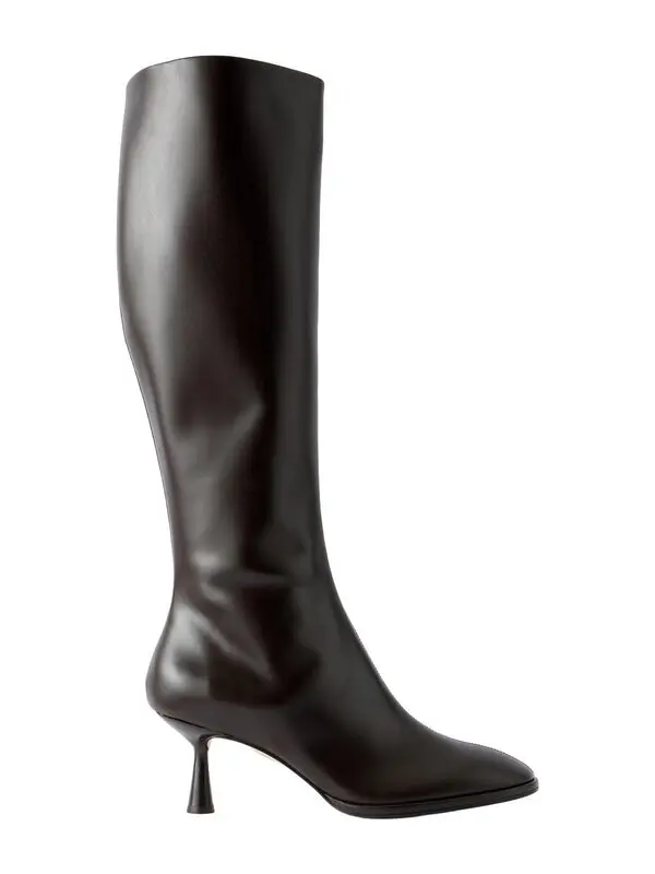 AeydĒ Catherine 65 Leather Knee Boots - Brown