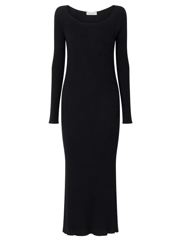 Le Kasha Ternil Ribbed Cashmere Maxi Dress - Black