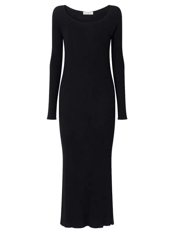 Le Kasha Ternil Ribbed Cashmere Maxi Dress - Black