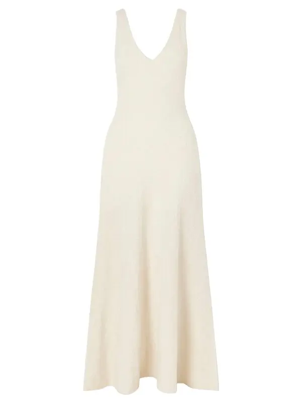Gabriela Hearst Lady Hall Plush-effect Cashmere And Silk-blend Maxi Dress - Ivory