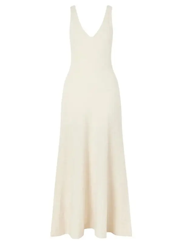 Gabriela Hearst Lady Hall Plush-effect Cashmere And Silk-blend Maxi Dress - Ivory