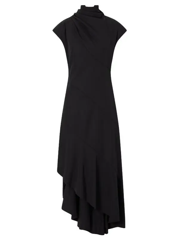Proenza Schouler Elodine Draped Jersey Maxi Dress - Black