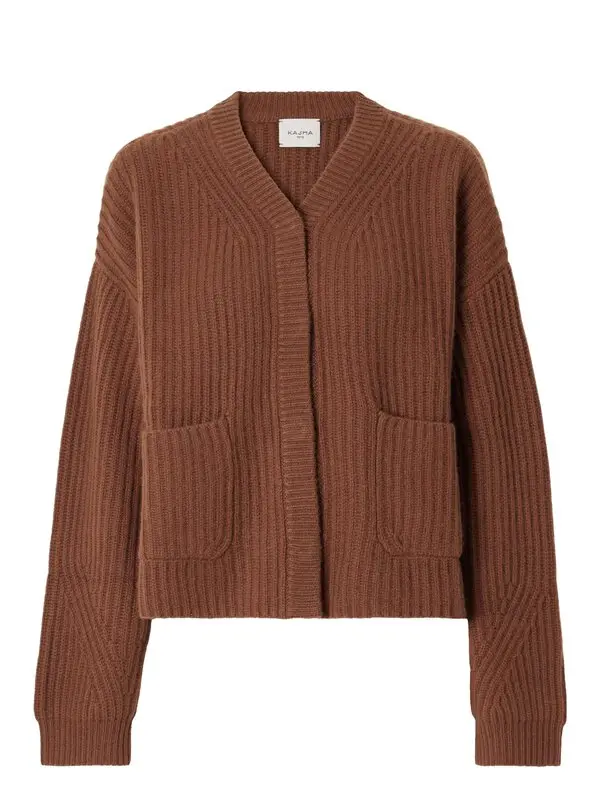 Le Kasha Bresil Ribbed Cashmere Cardigan - Brown
