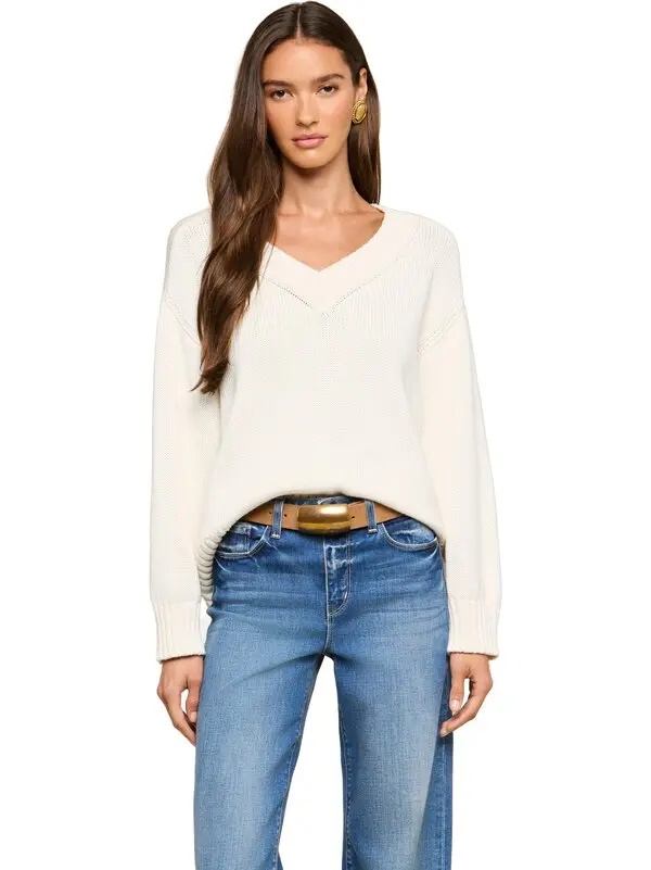 L'Agence Paxton Oversized Pullover - Ivory