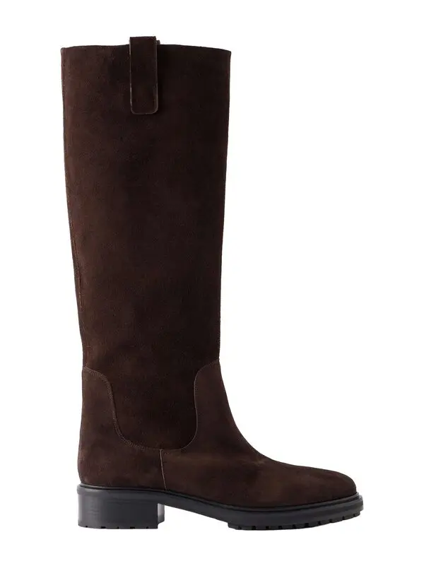 AeydĒ Henry 45 Suede Knee Boots - Chocolate