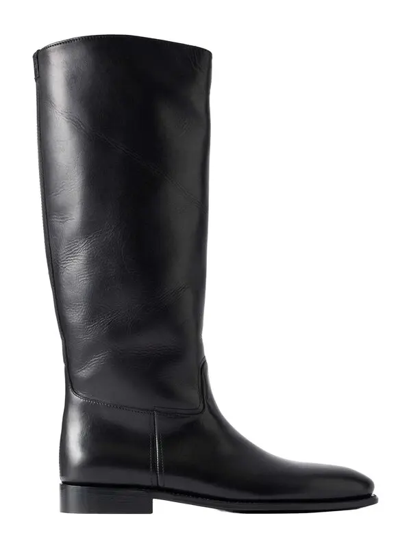 Polo Ralph Lauren Leather Knee Boots - Black