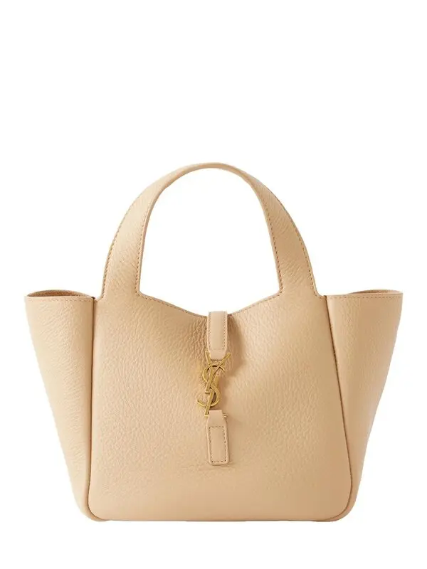 Saint Laurent Le 5 À 7 Bea Mini Textured-leather Tote - Neutrals