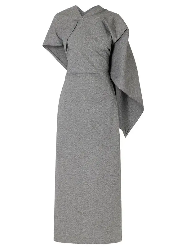 Issey Miyake Draped Stretch Washi-blend Maxi Dress - Gray