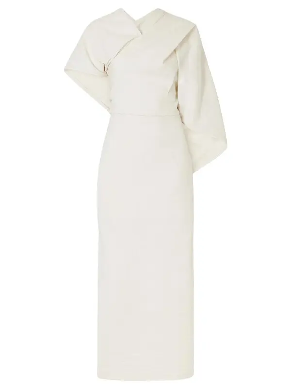 Issey Miyake Draped Stretch Washi-blend Maxi Dress - Neutrals