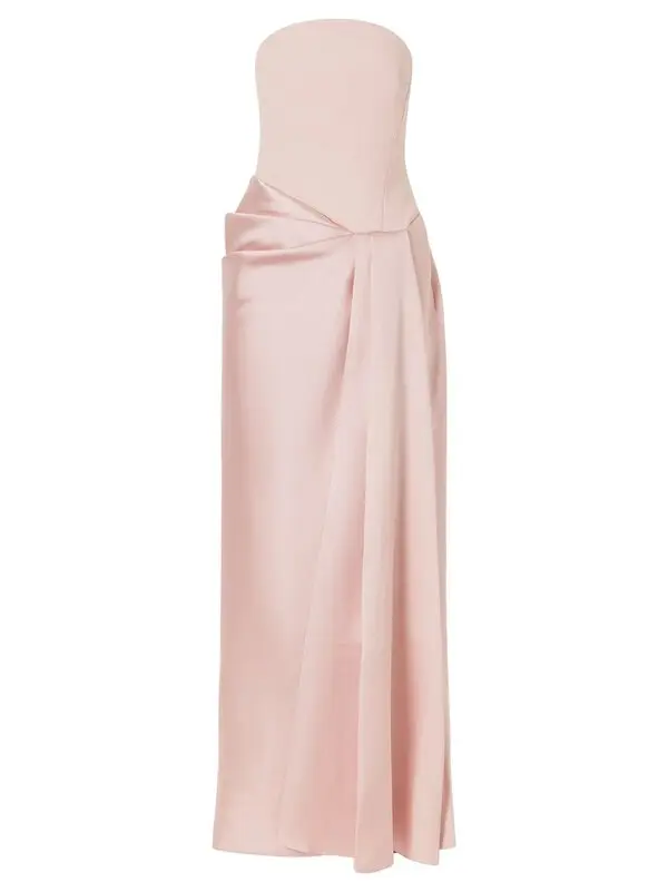 Solace London Seri Strapless Crepe Gown - Pink