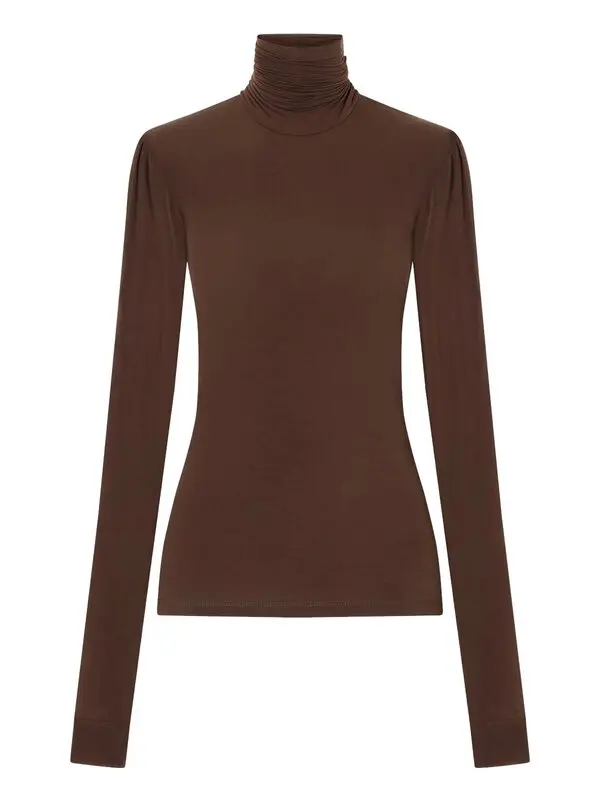 Saint Laurent Crepe De Chine Top - Brown