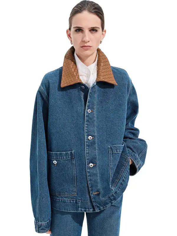 Bottega Veneta Medium Indigo Denim Jacket - Mid Blue