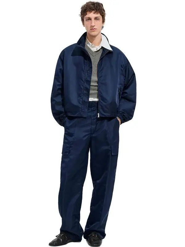 Bottega Veneta Satin Nylon Blouson - Navy