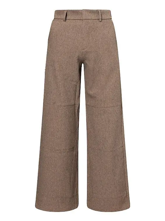 BASKETCASE Dagger Wide-leg Woven Trousers - Brown