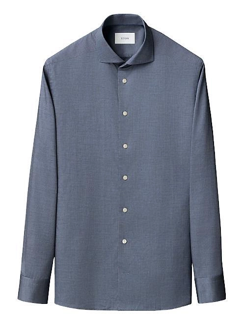 Eton Signature Slim-fit Cotton Oxford Shirt - Navy Blue