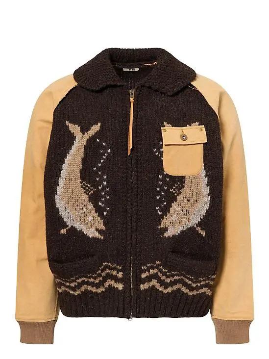 KHOKI Cowichan Combination Wool Jacket - Brown