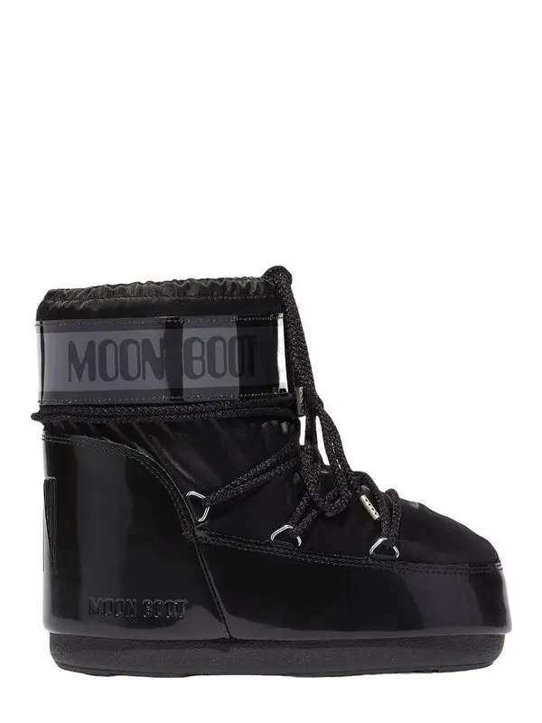Moon Boot Icon Low Glance Satin Boots - Black