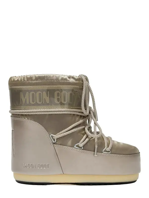 Moon Boot Icon Low Glance Satin Boots - Metallic