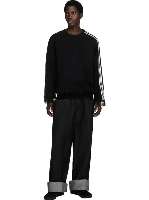 Adidas Y-3 Knitted Fringed Sweater - Black