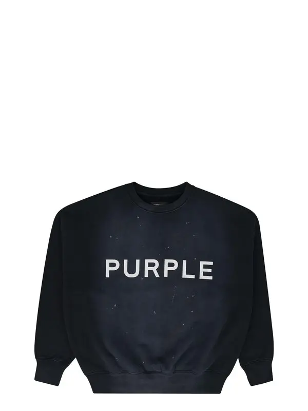 PURPLE BRAND Heavyweight Fleece Crewneck - Black