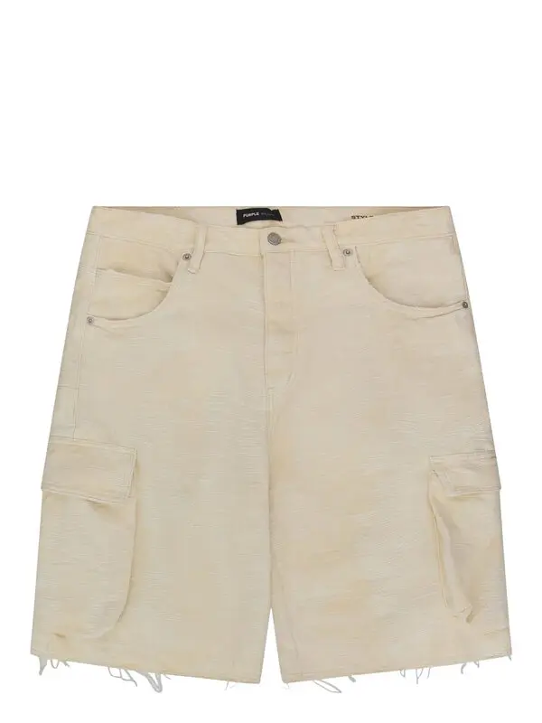 PURPLE BRAND Jacquard Cargo Shorts 'ivory - White