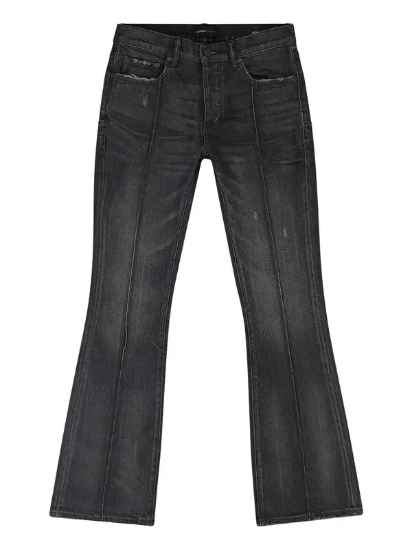 PURPLE BRAND Pintuck Flare Coated - Black