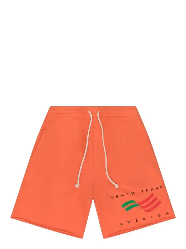 DENIM TEARS Ellis Tears Fleece Short - Orange