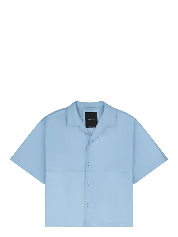 PURPLE BRAND Leather Short-sleeve Shirt - Blue