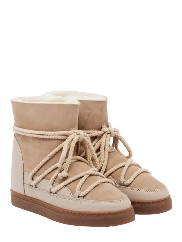 Inuikii Classic Leather-trimmed Suede Snow Boots - Beige