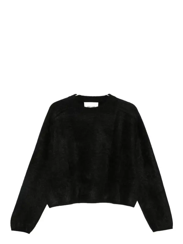 Soft Goat Wool Crewneck Jumper - Black