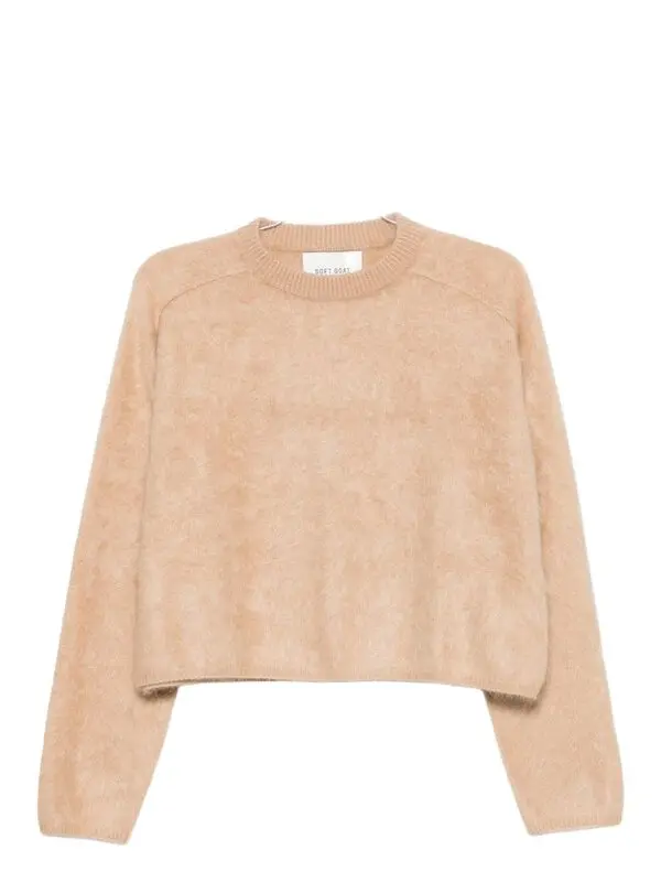 Soft Goat Wool Crewneck Jumper - Beige